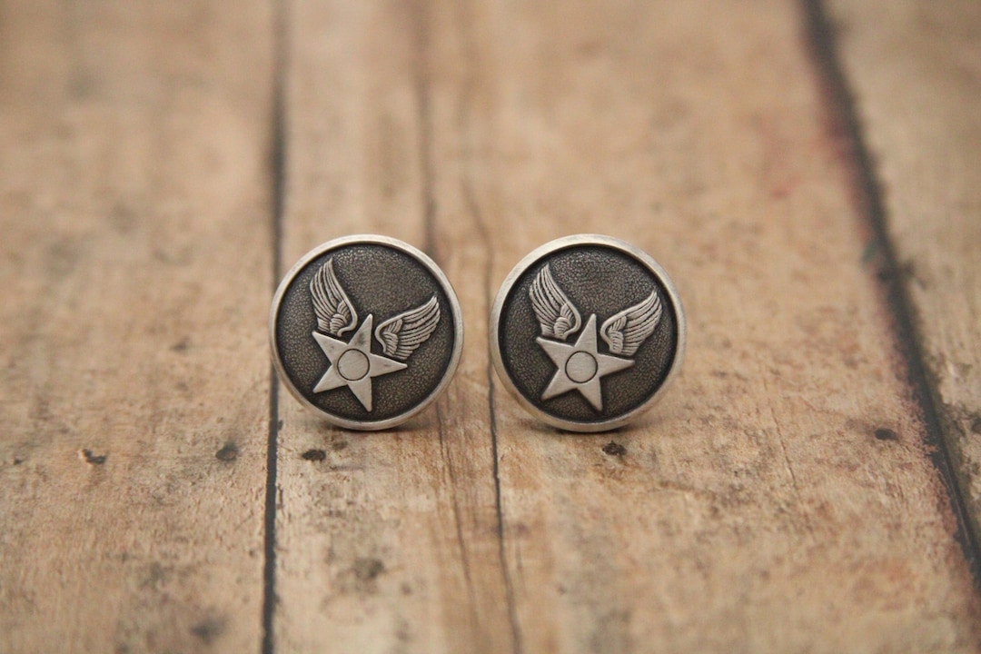 Vintage US Army Air Force Cufflinks: Hap Arnold Wings Uniform Buttons ...