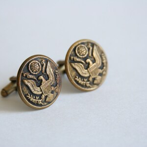 US Army Cuff Links Military Cufflinks Eagle America - Made With Vintage ...