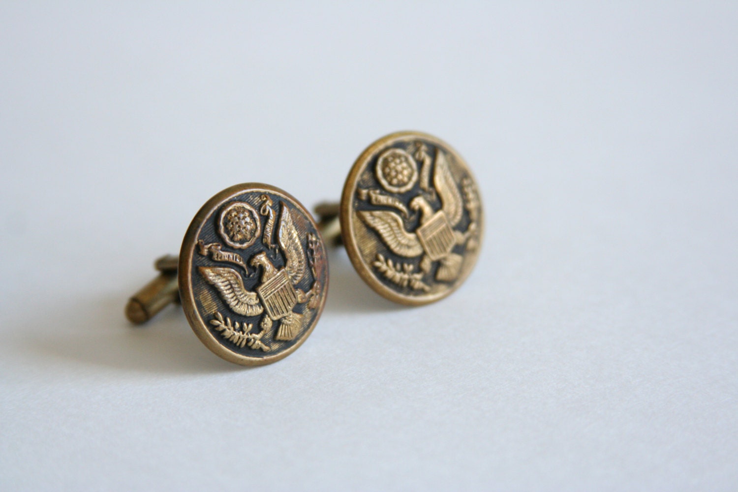 US Army Cuff Links Military Cufflinks Eagle America - Made With Vintage ...