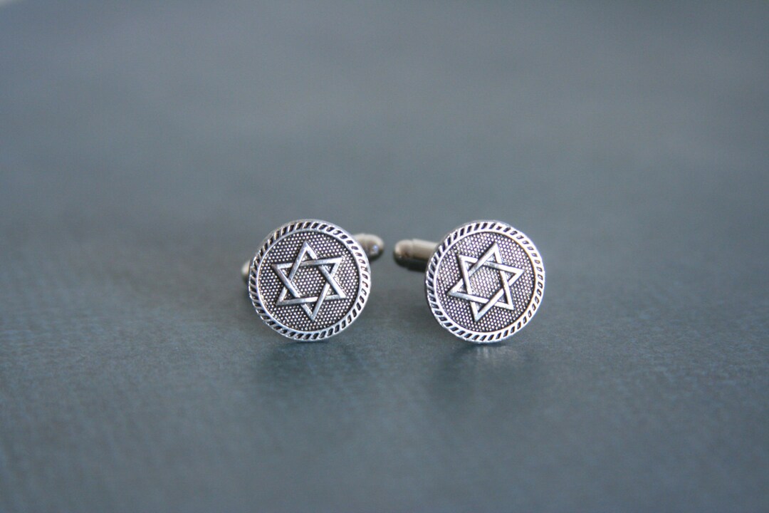 Star of David Cufflinks Jewish Judaism Cuff Links Mens Accessories Made ...