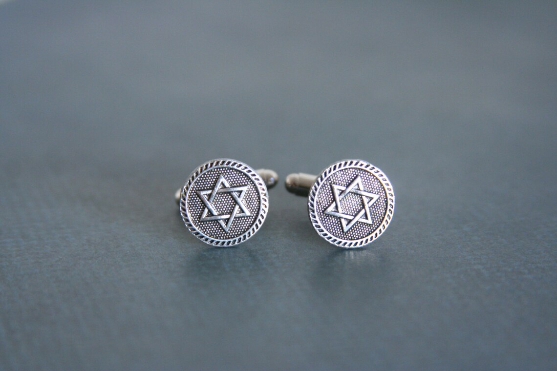 Star of David Cufflinks Jewish Judaism Cuff Links Mens Accessories Made ...