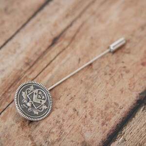 Family Crest Stick Pin Shield Coat of Arms Sterling Silver Gift for Him ...
