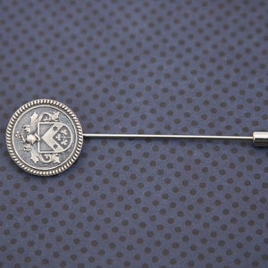 Family Crest Stick Pin Shield Coat of Arms Sterling Silver Gift for Him ...