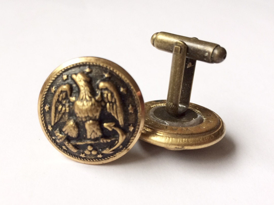 USN Cuff Links Navy Cuff Links - Made With Vintage Naval Uniform ...