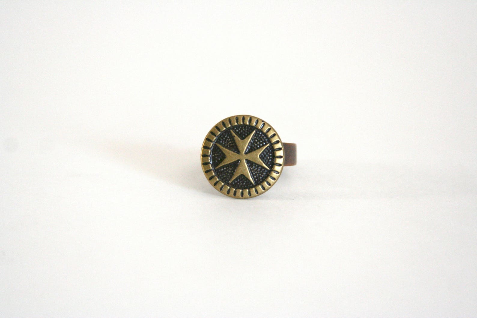 Maltese Cross Ring Knights of Malta Jewelry - Made With a Brass Colored ...