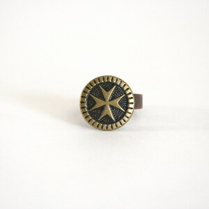 Maltese Cross Ring Knights of Malta Jewelry - Made With a Brass Colored ...