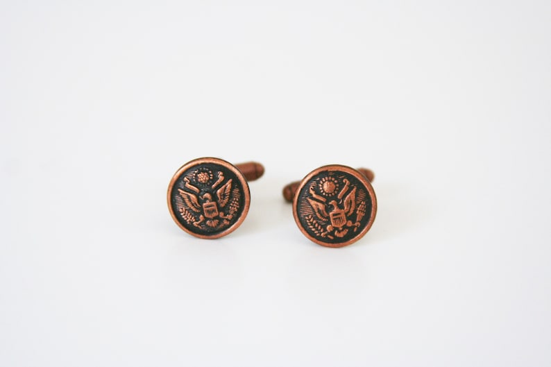 US Army Cuff Links Military Cufflinks Eagle America - Made With Vintage ...
