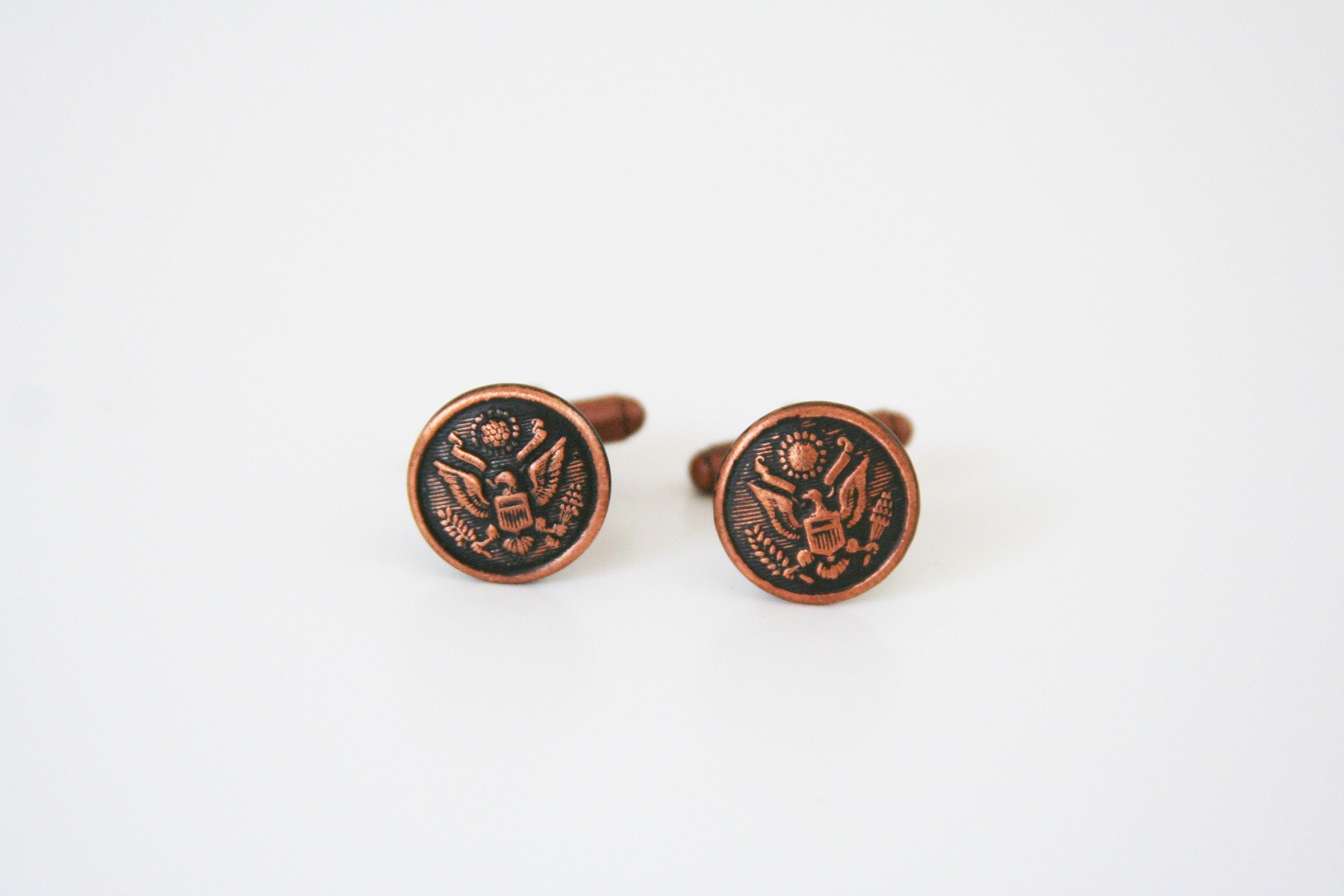 US Army Cuff Links Military Cufflinks Eagle America made | Etsy