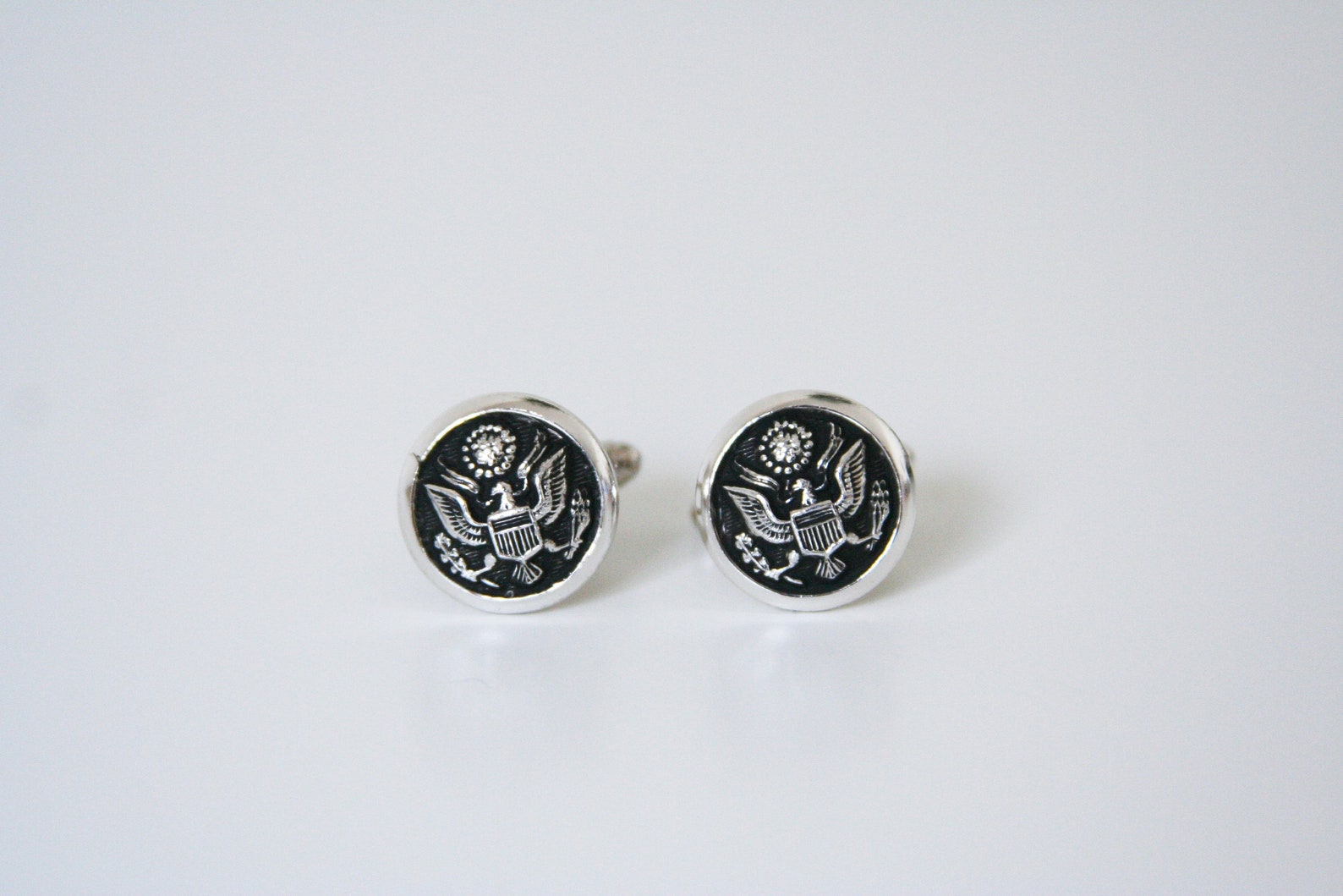 US Army Cuff Links Military Cufflinks Eagle America - Made With Vintage ...