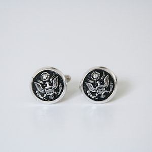 US Army Cuff Links Military Cufflinks Eagle America - Made With Vintage ...