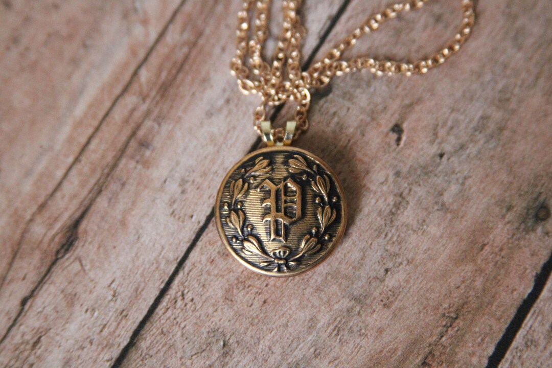 Police Department Necklace PD Pendant Uniform Brass Jewelry Gift for ...