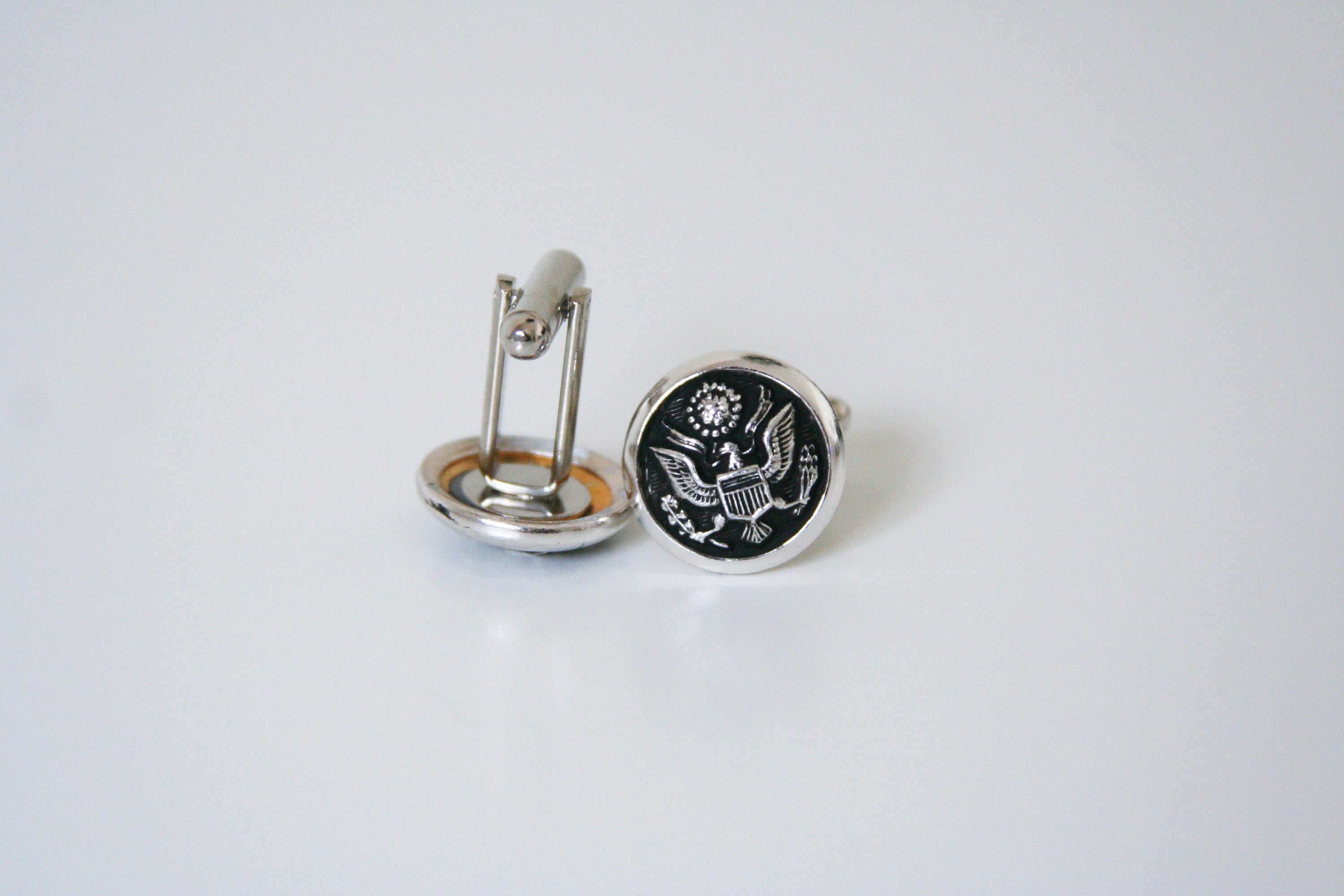 US Army Cuff Links Military Cufflinks Eagle America - Made With Vintage ...