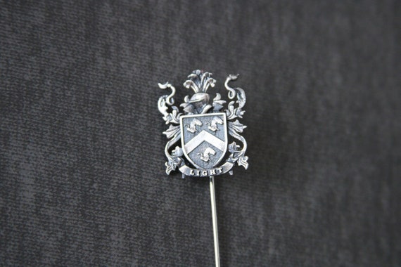 Family Crest Stick Pin Shield Coat of Arms Sterling Silver or | Etsy