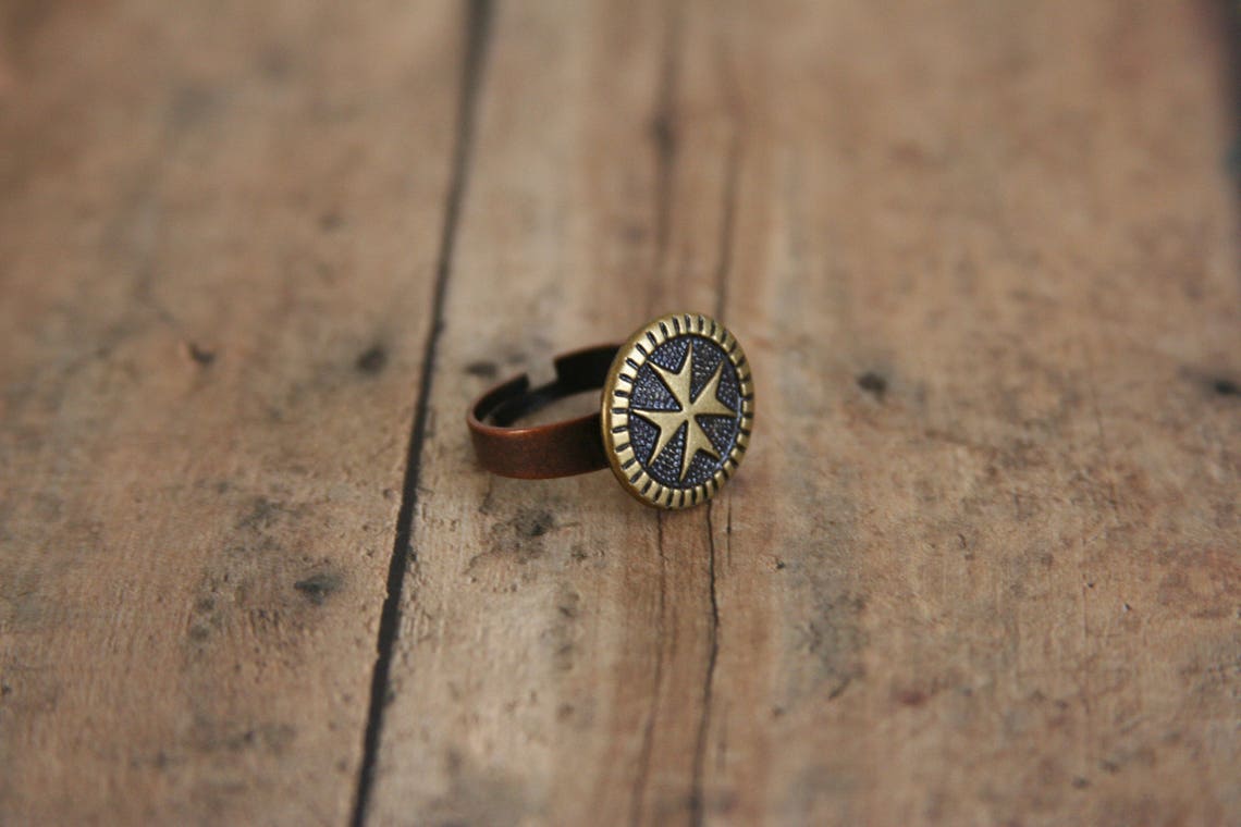 Maltese Cross Ring Knights of Malta Jewelry - Made With a Brass Colored ...