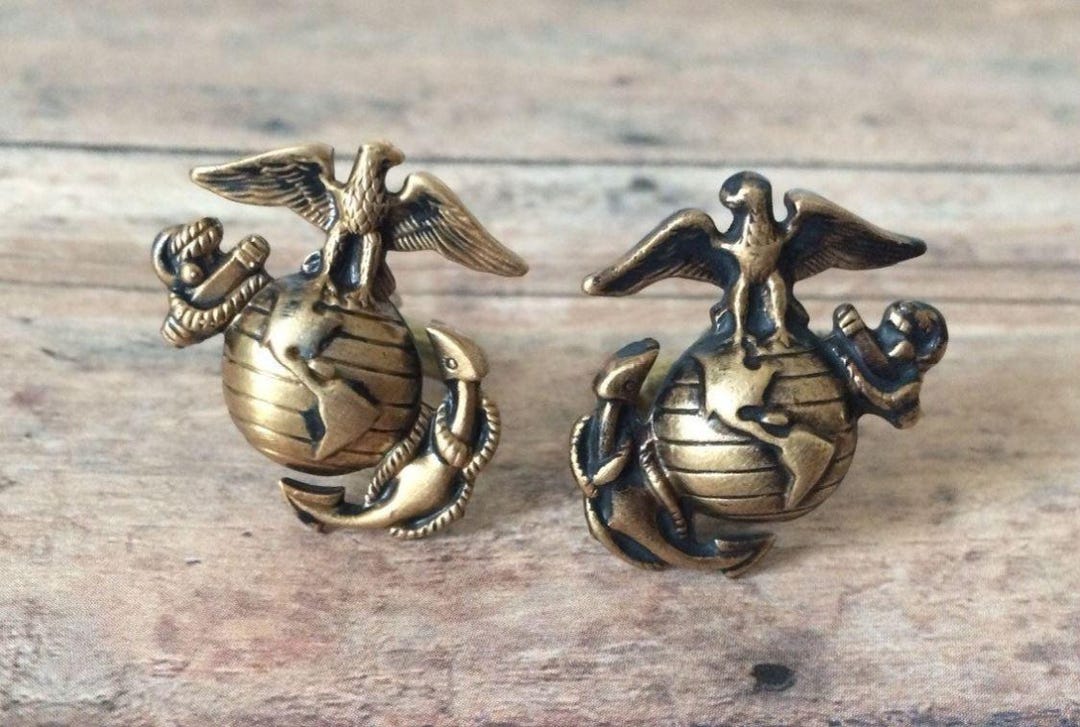 USMC Cufflinks Marine Corps Cuff Links Mens Accessories Wedding Groom ...