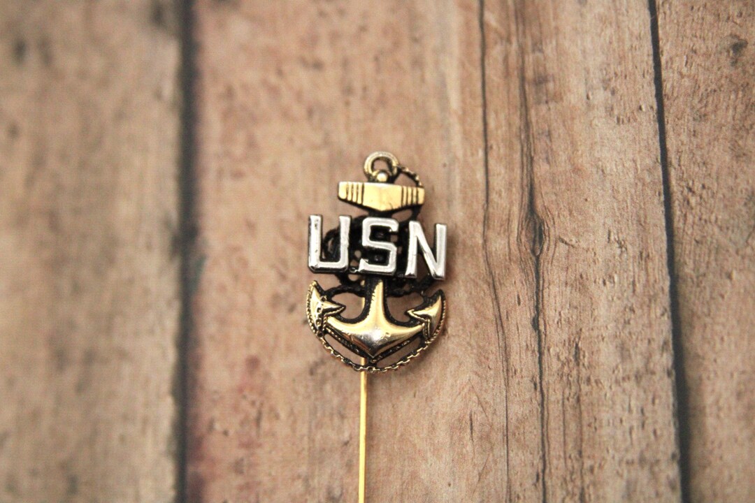 USN Anchor Stick Pin: Repurposed Military Lapel Pin - Etsy