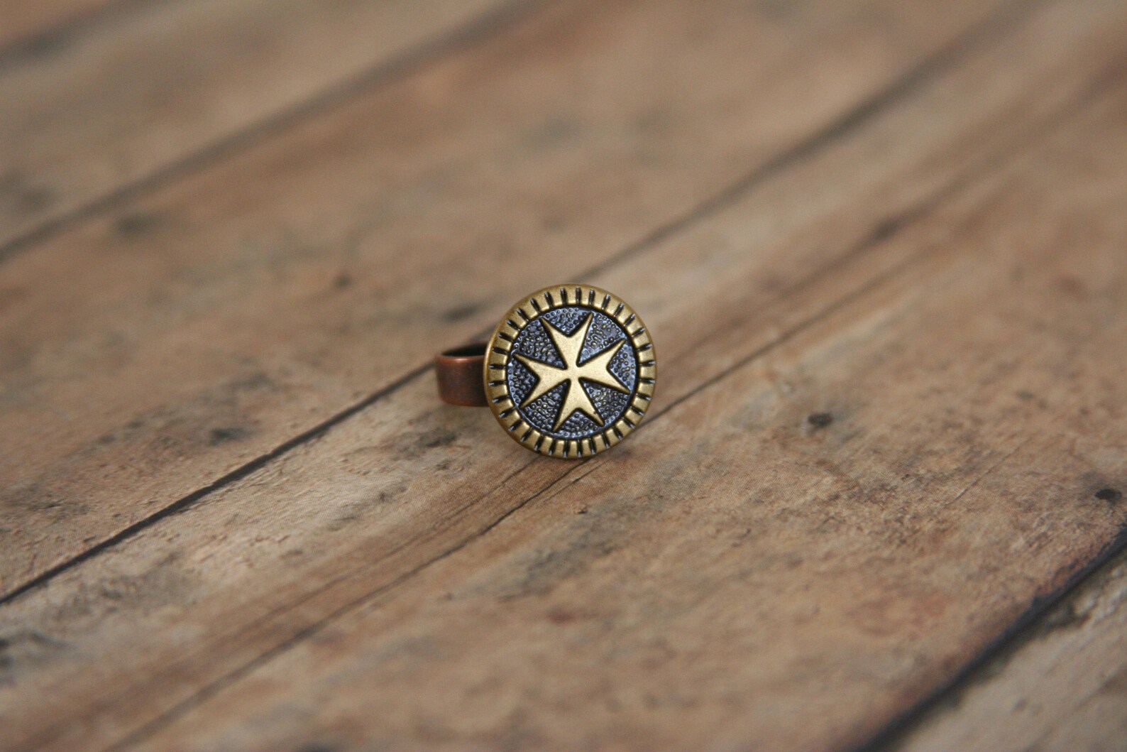 Maltese Cross Ring Knights of Malta Jewelry - Made With a Brass Colored ...