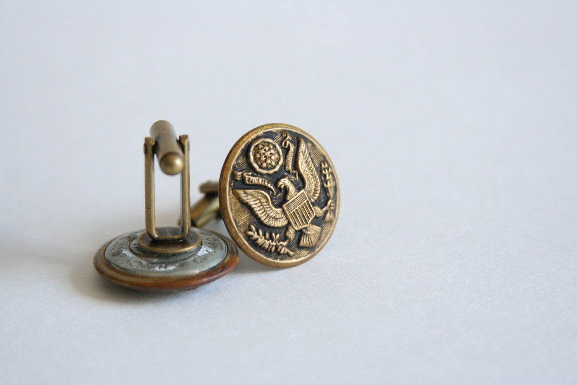 US Army Cuff Links Military Cufflinks Eagle America made | Etsy