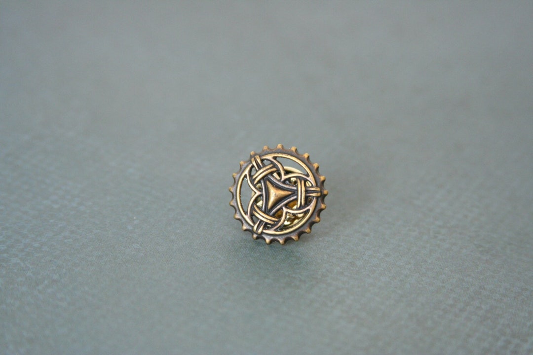 Steampunk Gear Necktie Pin: Brass Lapel Tack - Etsy