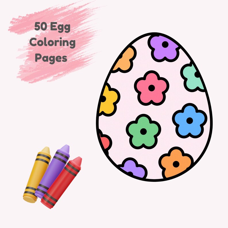 50 Unique Easter Egg Coloring Pages (printable PDF) - Etsy