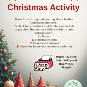 Holiday Cut & Paste Activity | Christmas Printable Worksheet ...