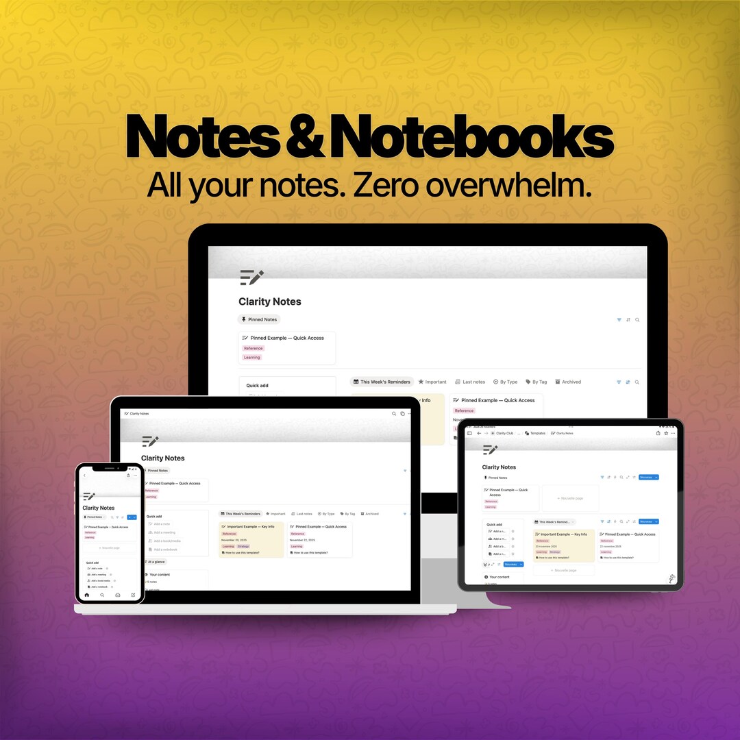 Notes & Notebooks | A Simple Notion Template to Organize All Your Notes ...
