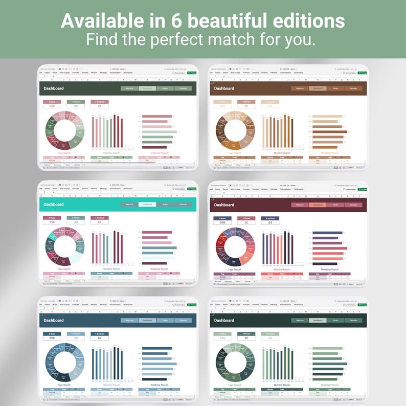 Clarity Second Brain | Excel & Google Sheets Template | Notes Organizer ...