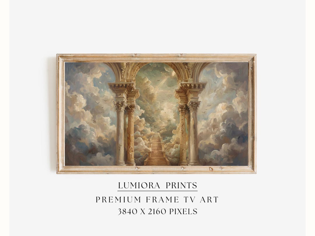 Stairway to Heaven Samsung Frame TV Art, Gates of Paradise Screen Decor ...