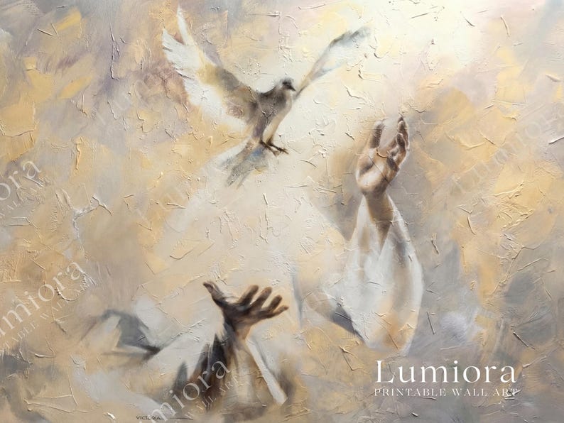 Holy Spirit Dove Samsung Frame TV Art, Peace and Grace Christian Oil ...