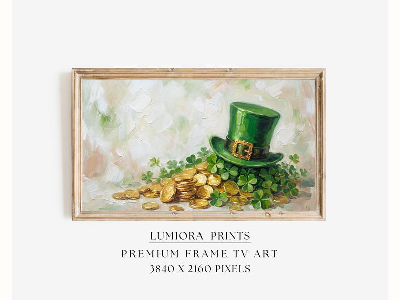 St. Patrick’s Day Samsung Frame TV Art, Pot of Gold TV Decor, Lucky ...