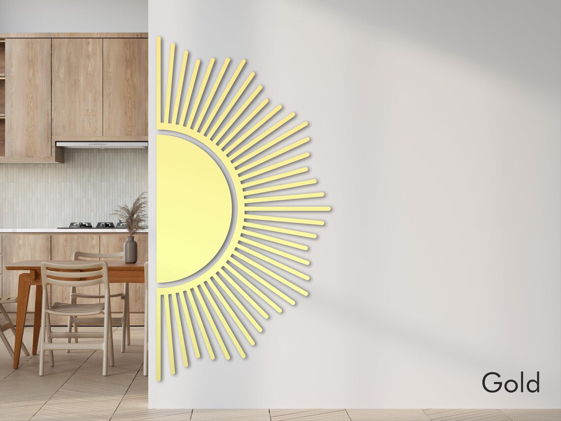 Wooden Sunburst Wall Decor, Modern Boho Sun Rays - Etsy