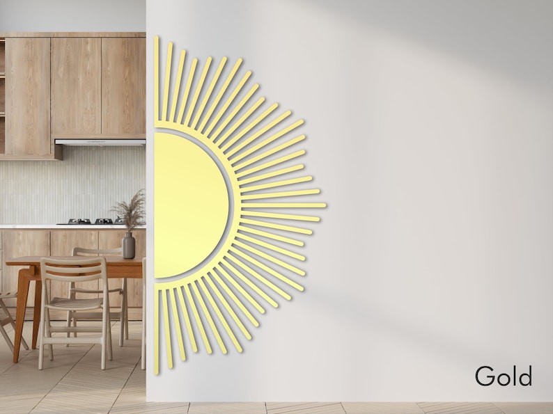 Sun Wall Art Decor, Wooden Sun Rays Wall Hanging, Modern Boho Home ...