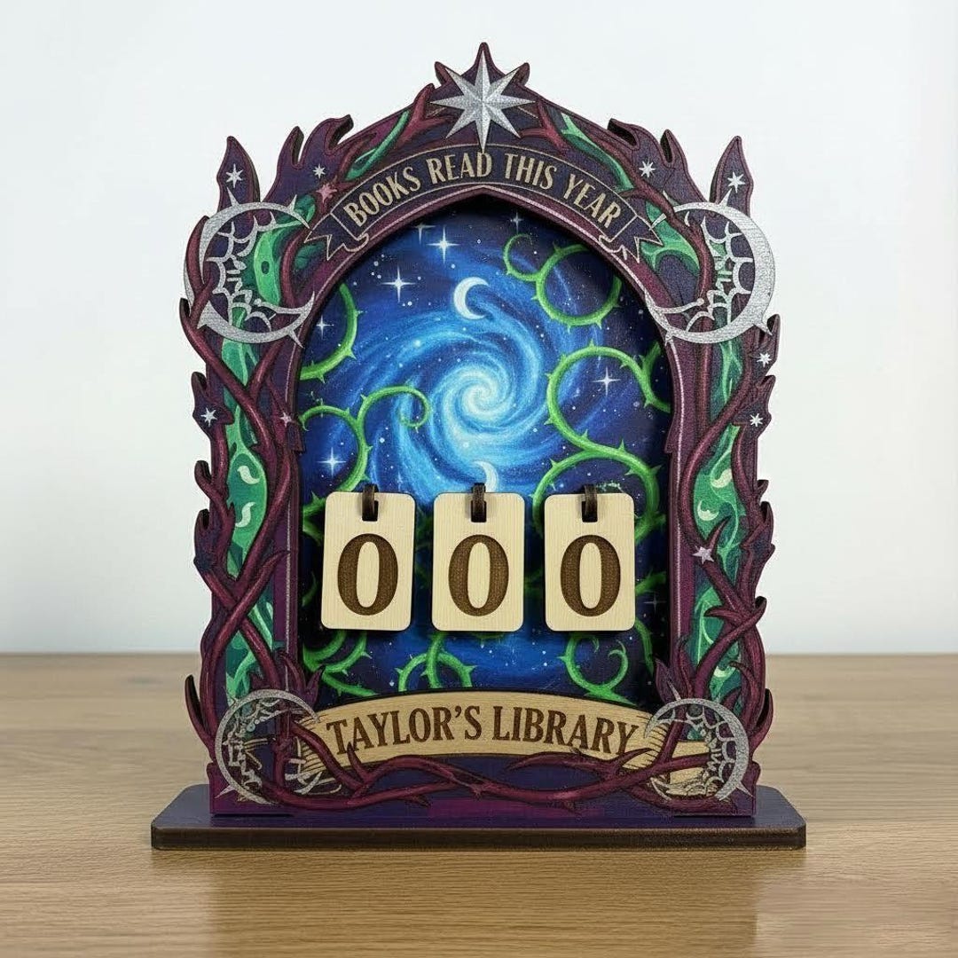 Acotar Book Tracker, Personalized Book Lover Gift, Wooden Stand Tracker ...