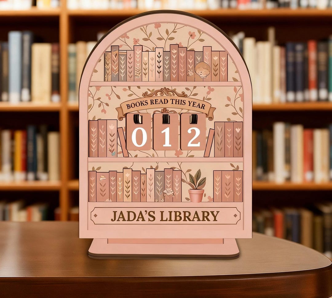 Vintage Book Read Tracker, Personalized Book Lover Gift, Reading ...