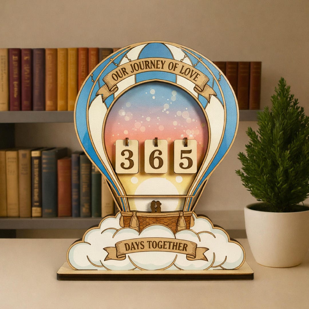 Our Journey of Love Tracker Sign, Days Together Book Tracker Wooden ...
