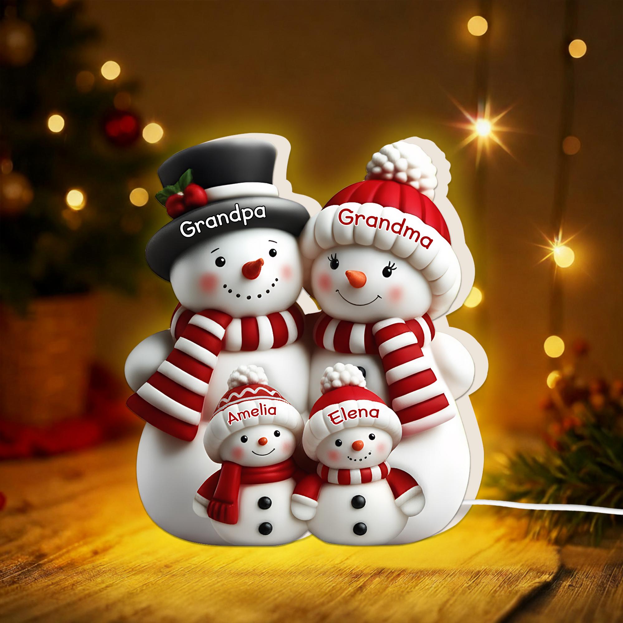 Custom Snowman Light Box,3d Effect Acrylic Light Box,grandma Grandpa ...