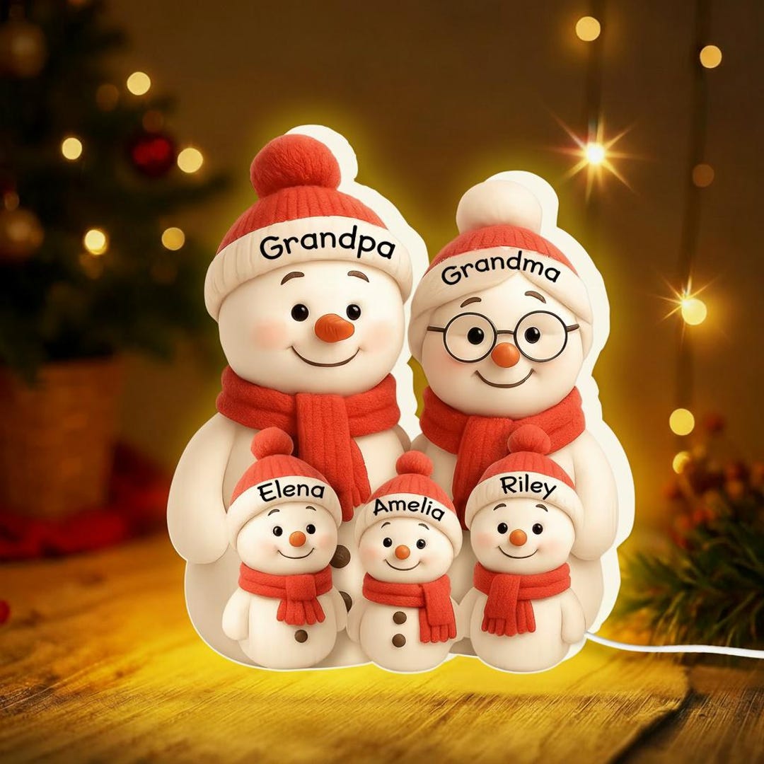 Custom Snowman Light Box,3d Effect Acrylic Light Box,grandma Grandpa ...