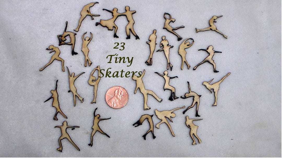 Miniature Tiny Figure Skaters Wood Laser Cut (set of 23) - Etsy