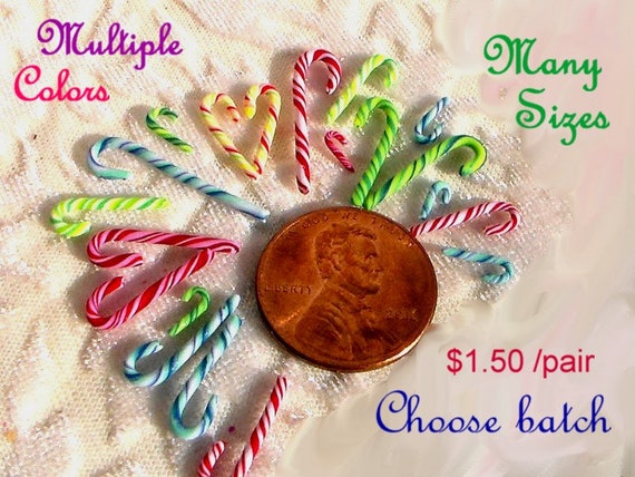 Miniatures Miniature Candy Canes Dollhouse 1 Inch Scale Half Inch Scale ...