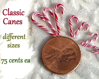 Miniature Polymer Clay Candy Canes Perfect for Fairy Gardens, Christmas ...