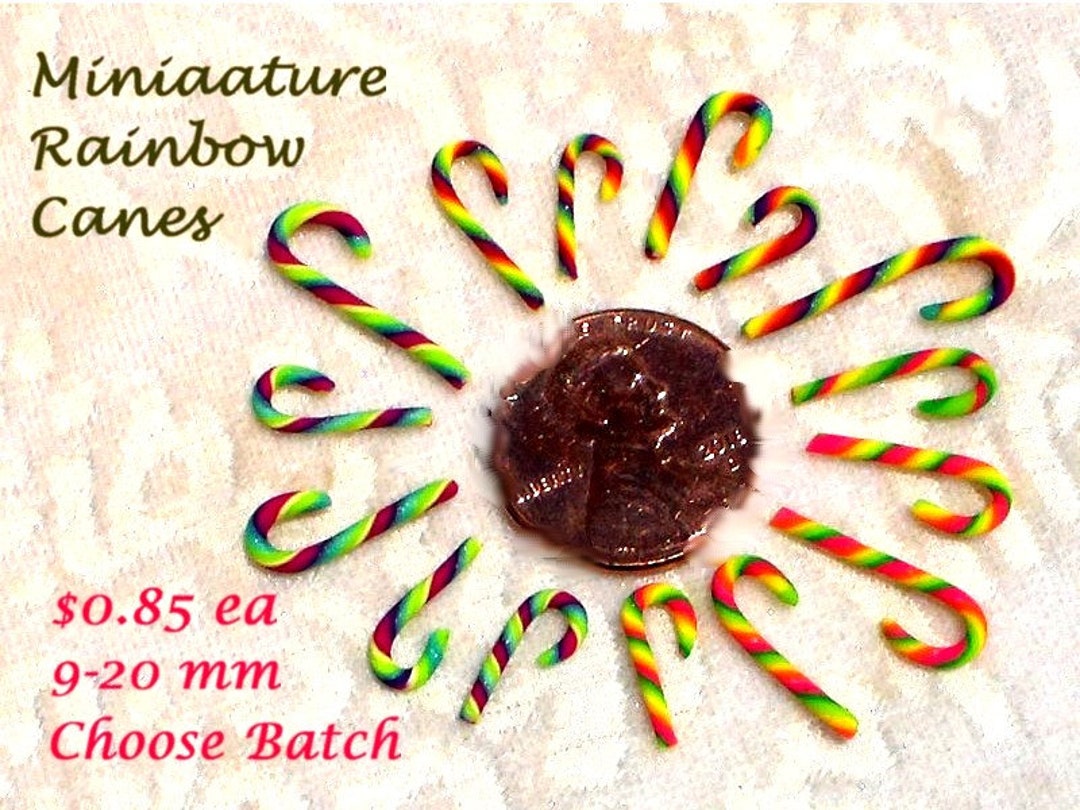 Miniature Candy Canes Rainbow 1:12 Scale Polymer Clay - Etsy