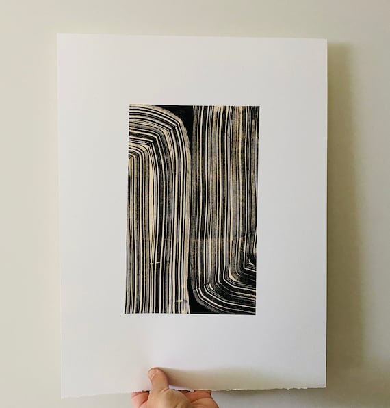 Lithograph. Abstract Art. Linear Spaces 5 in | Etsy