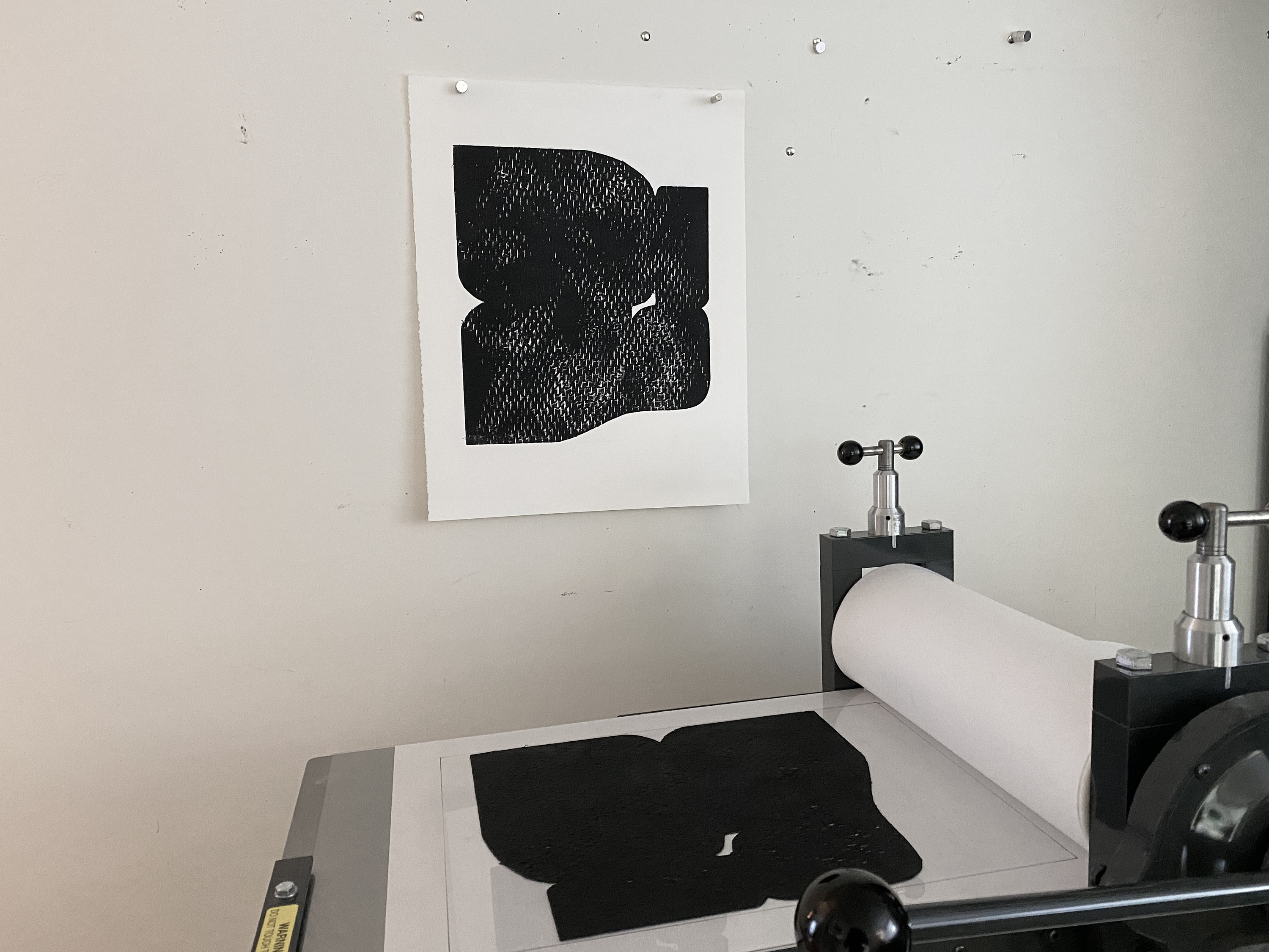 Collagraph. Art Print . Intaglio. Black White Home Decor: bloom 2 ...