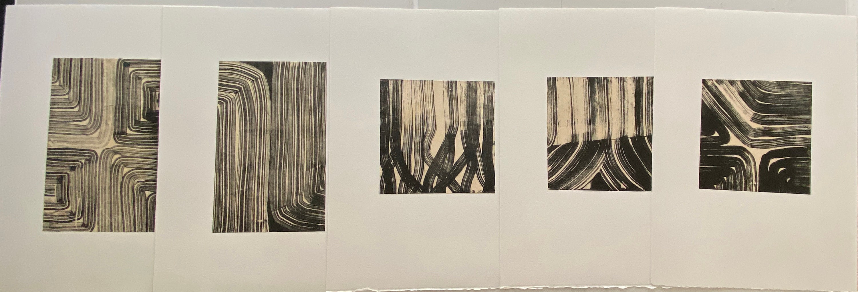 Lithograph. Abstract Art. " Linear Spaces 1 " in Black,tan + White ...