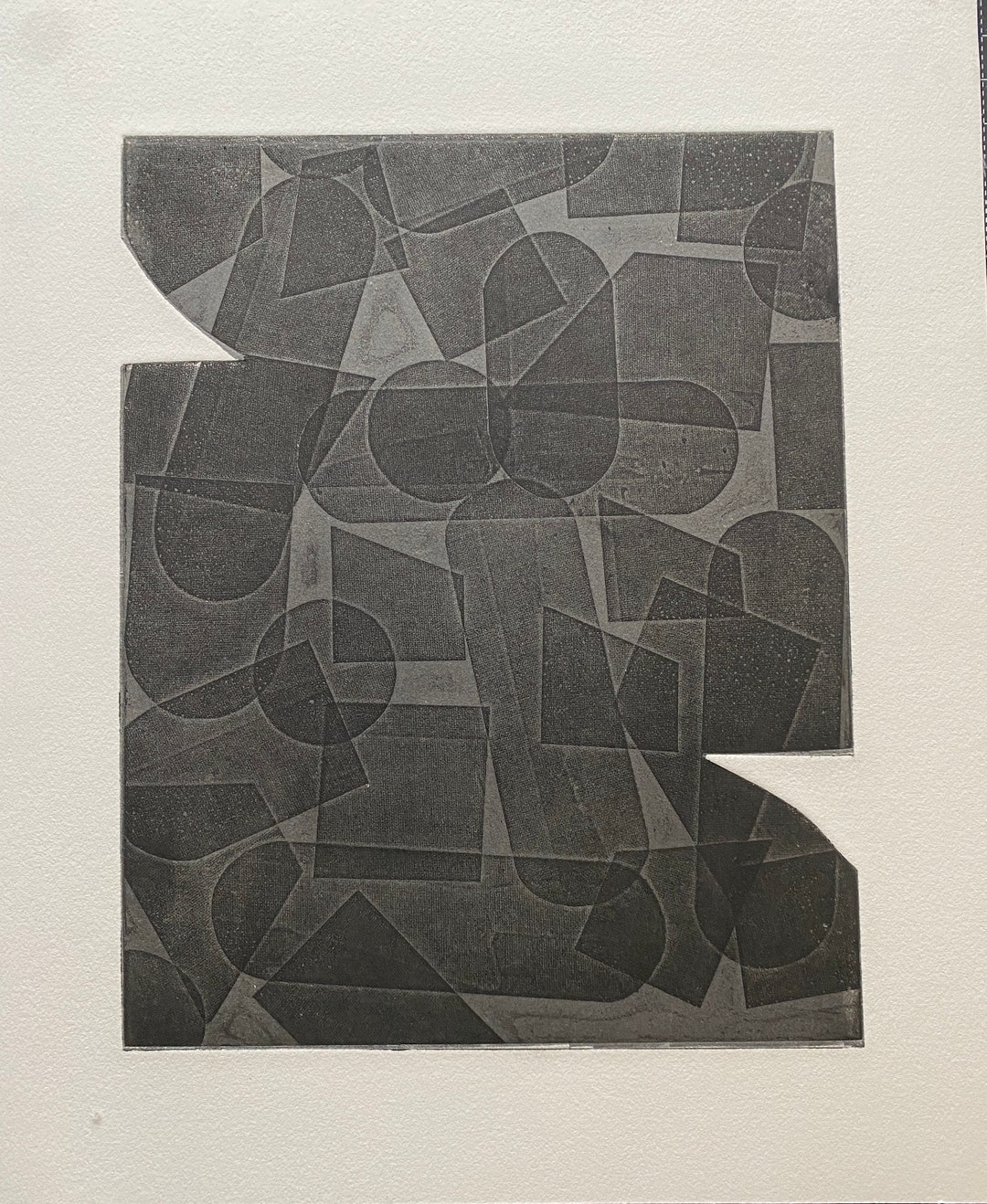 Fine Art Etching . Abstract . Black, Charcoal and White: hodden 4 ...