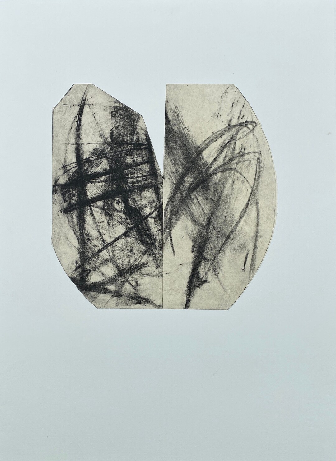 Contemporary Print . Intaglio. Modern Art. Lotus in Black , Tan and ...