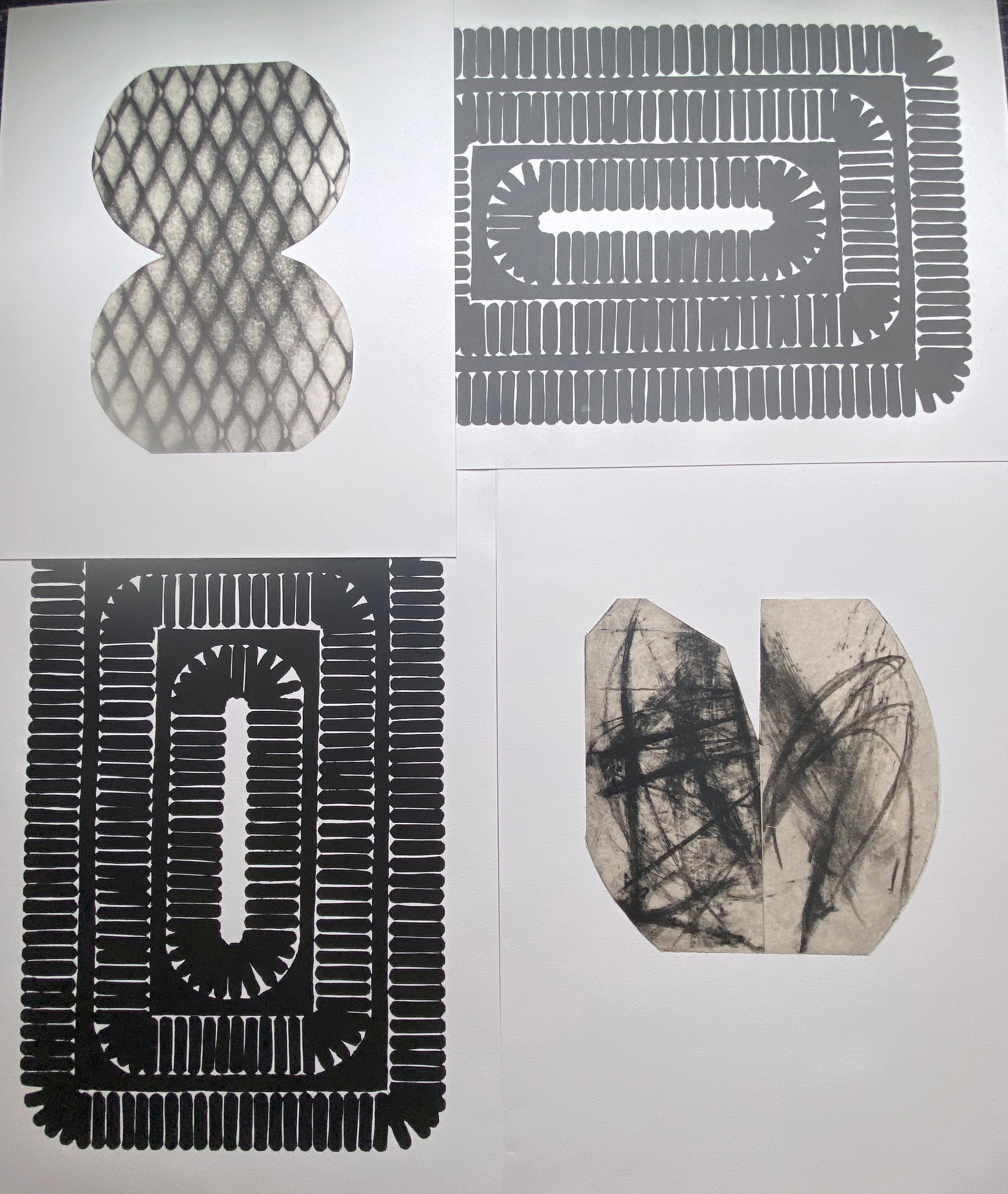 Contemporary Print . Intaglio. Modern Art. Lotus in Black , Tan and ...