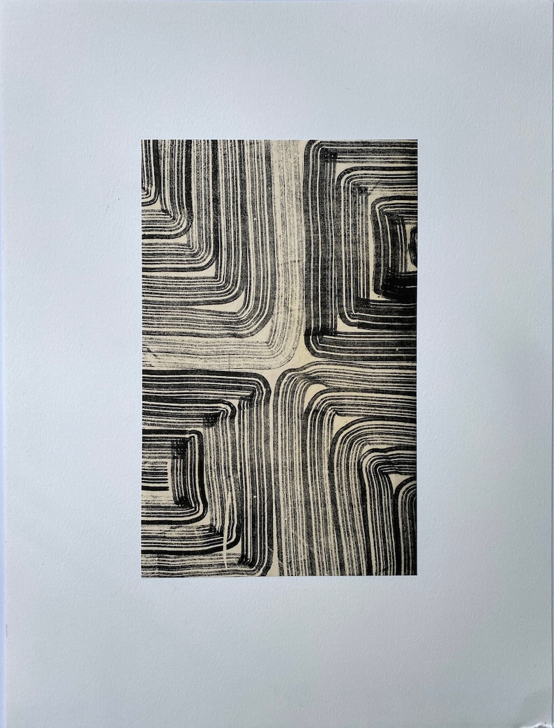 Lithograph. Abstract Art. Linear Spaces 4 in | Etsy