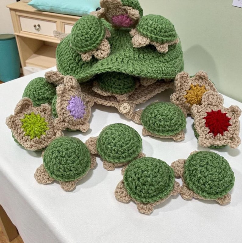 Original Turtle Memory Game Crochet Pattern, Amigurumi Turtle Toy PDF ...