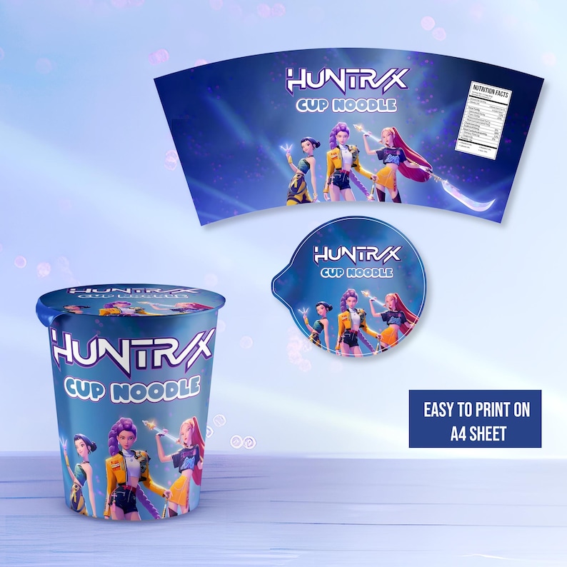 Kpop Demon Hunters Ramen Cup Noodle Labels (printable Pack) - Etsy